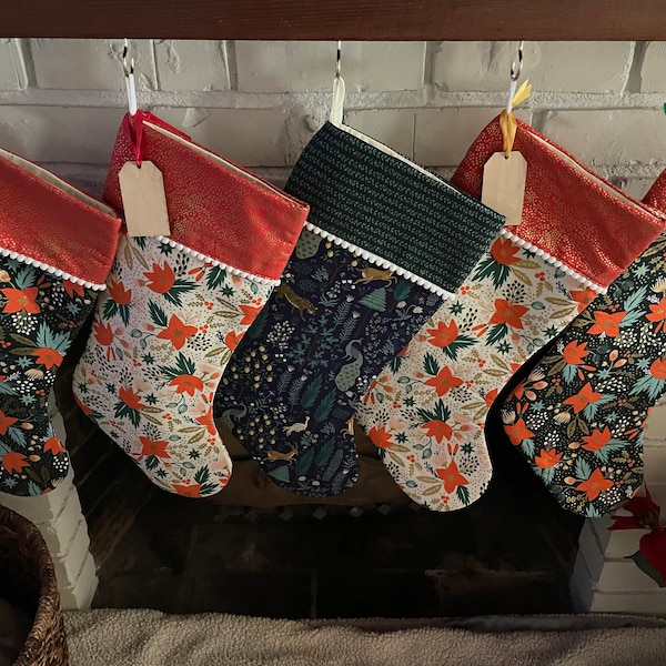 Rifle Paper Co Holiday Village Fabric Christmas Stocking - Etsy
