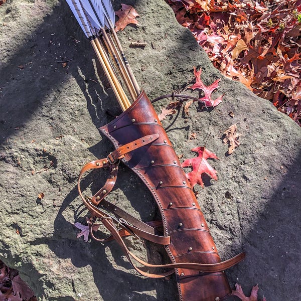 ARCHERY Leather QUIVER/ Side Quiver / Arrow Hip Quiver / Medieval ...