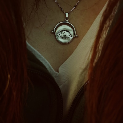 Silver Vintage Style Evil Eye Protection Necklace, Layered Stacking ...