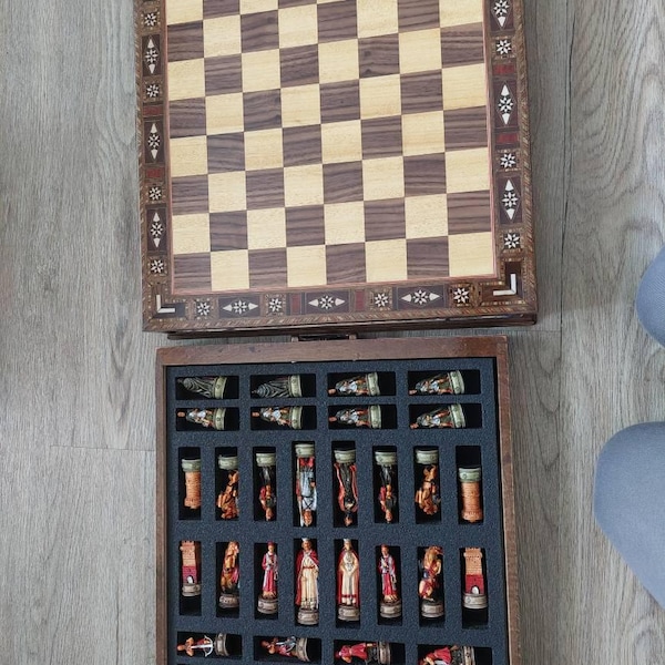 Personalised Chess Set 25cm-10" | Engraving Custom Foldable Travel ...