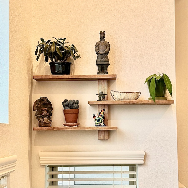 Wood Floating Shelf, Minimalist Shelves, Mid Century Modern, Art Deco ...