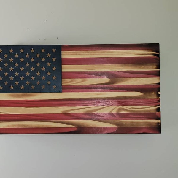 Wood American Flag Concealment Gun Case Cabinet, Concealment Flag, Gun ...