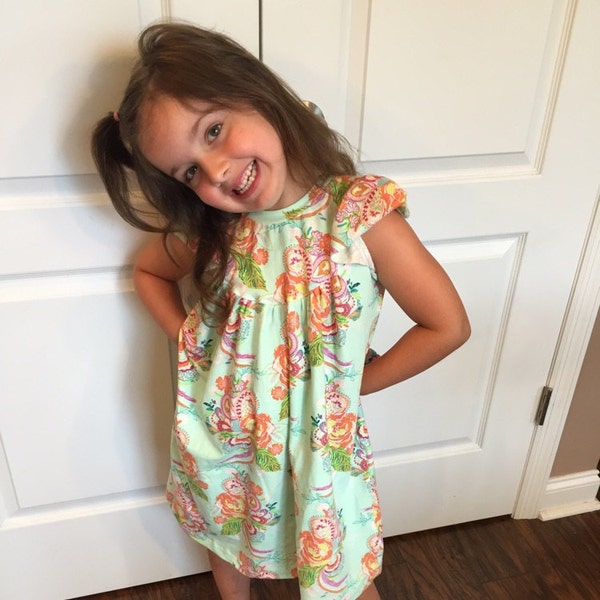 Girls Knit Fabric Dress Pattern Printable PDF Includes Projector File ...