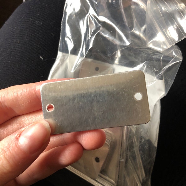 5 Aluminum Rectangle Stamping Blank Dog Tags Double Hole 1" X 2" - Etsy