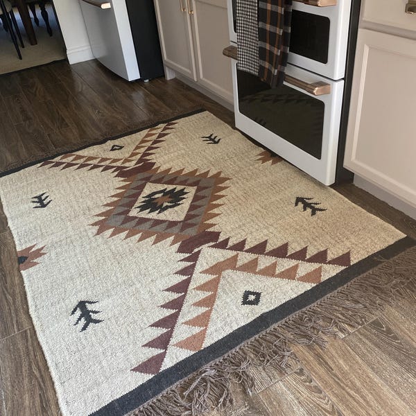 5x8 Ft. Indian Kilim Wool Jute Rug Rectangle Shape Rug Every Color ...