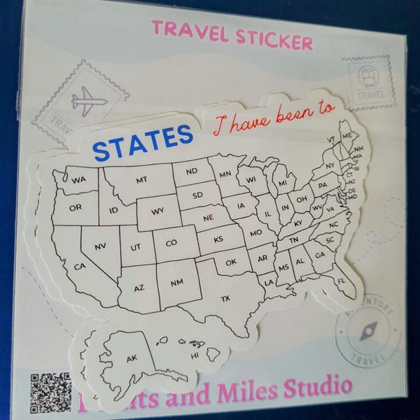 States I Have Been To, States We' Ve Been To, US Map Sticker, Color ...