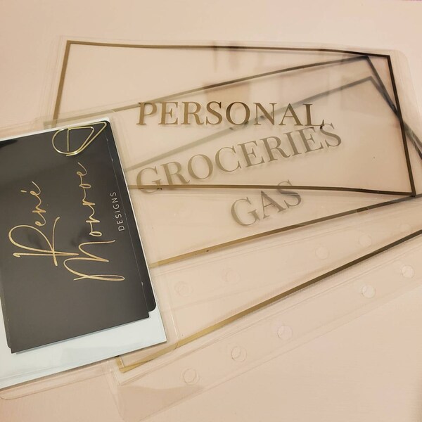 FOILED Mercury Glass Cash Envelope Set Set of 5 Cash Envelopes Sinking ...