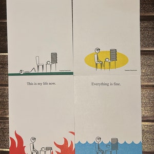 Sarcastic Notepads Useless Meetings and More Retro Designs 4 Pack Funny ...