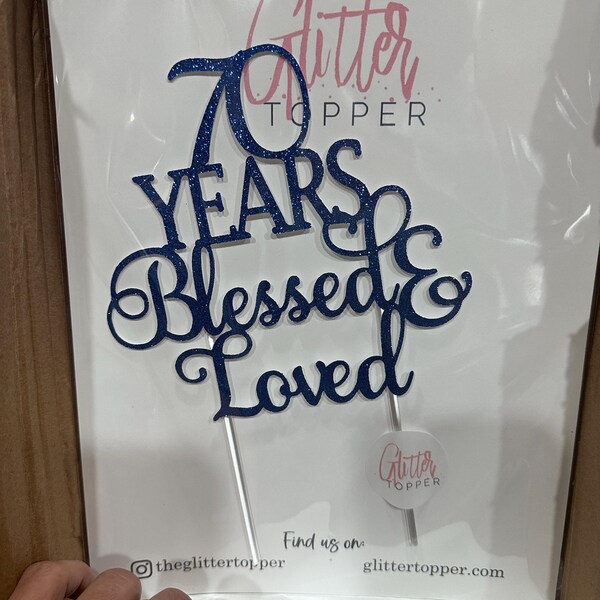 75 Years Blessed & Loved, 75th Birthday, 75th Birthday, 75 Cake Topper ...