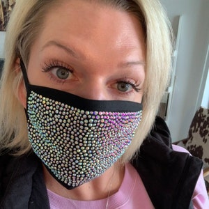 Sale Fashion Bling Face Mask USA Rhinestone Mask Swarovski | Etsy