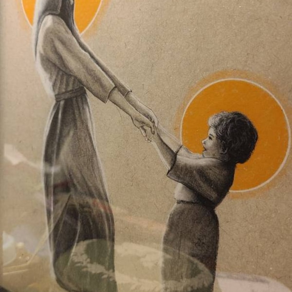 Mary & Jesus Dancing Art, Catholic Art, Catholic Mom Gift, Virgin Mary ...
