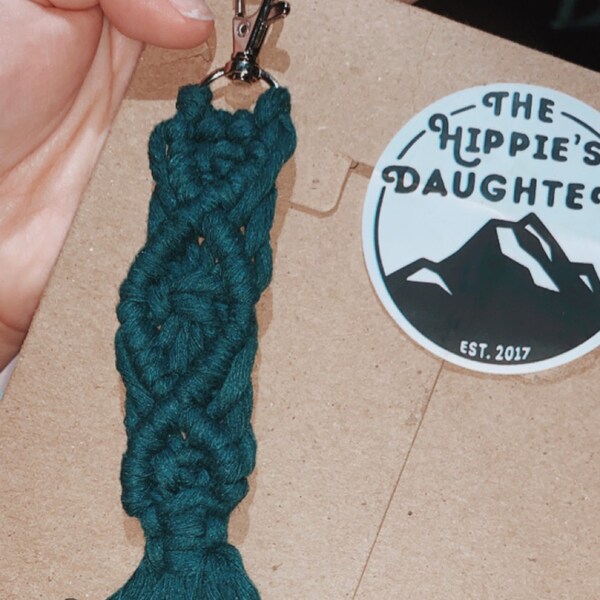 The Classic // Macrame Keychain. Handmade Macrame Key Chain. Macrame ...