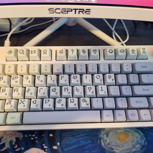 FFXIV off White Backlit Keycap Set (A to Z / 26 Keycaps) | FFXIV "the ...