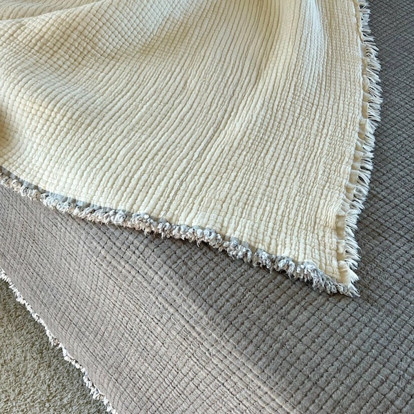 8 Layer Thick Muslin Comforter, Extra Soft Cotton King Size Muslin ...