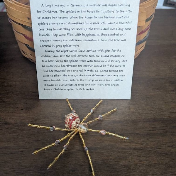 Christmas Spider, Ornament, Spiderville, Beaded Spider - Etsy