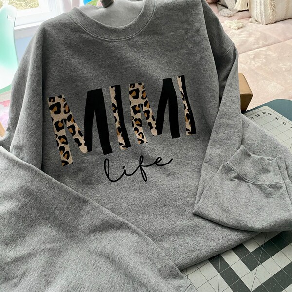 Mimi Sweatshirt, Mimi Sweater, Leopard Print, Mimi Gift, Grandmother ...