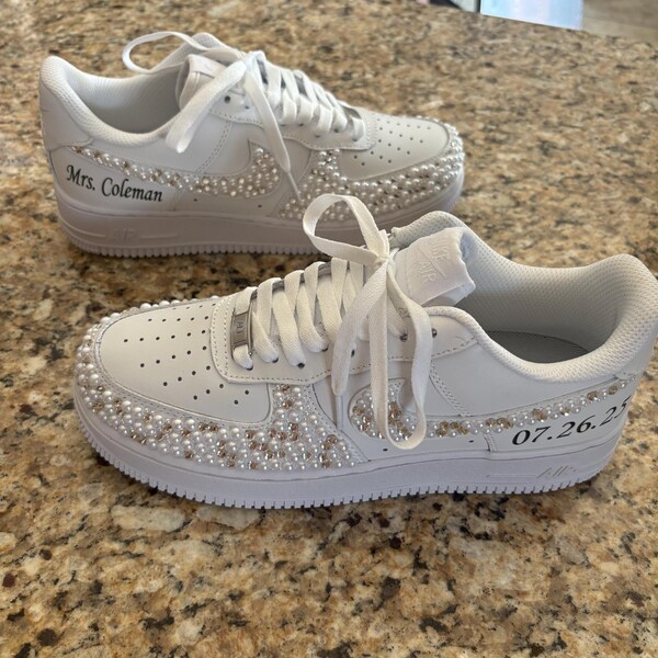 Bridal Air Force 1 Butterfly Floral Embroidered Sneakers • Bridal Shoes ...