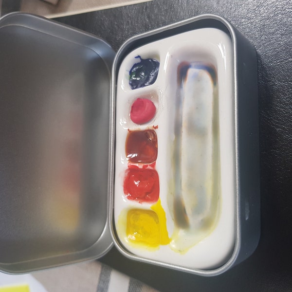 Custom Ceramic Palette With Container, Sturdy Travel Palette, Portable ...