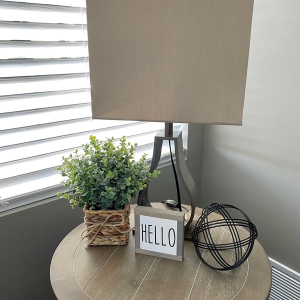 Hello Wood Sign, Simple Hello Sign, HELLO Home Decor, Front Desk Office ...