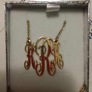 Gold Monogram Necklace Personalized Jewelry, Custom Name Necklace 18K ...