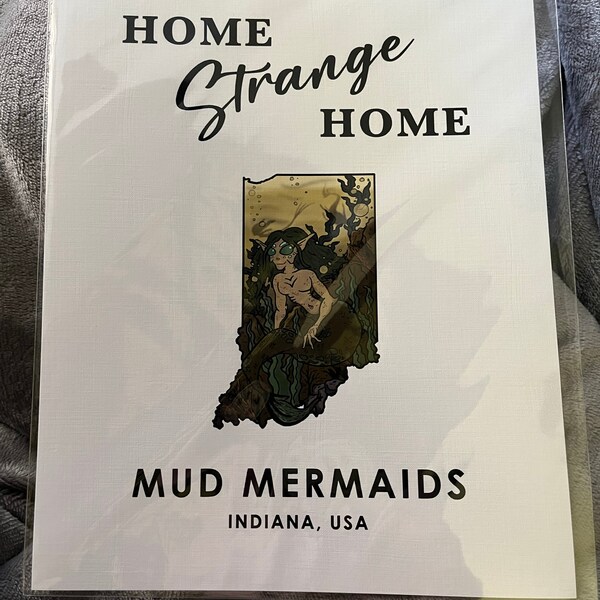Indiana Fine Art Print: Map of Indiana Featuring Mud Mermaids - Cryptid ...