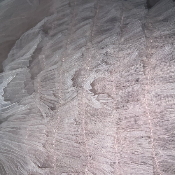 Mauve Pink Ruffled Fabric, Ruffle Fabric for Cake Dress, Bridal Dress ...