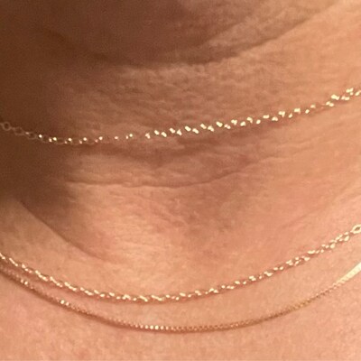 14k ROSE Gold Filled Cable Rope Box Chain Necklace Finish Chain With ...