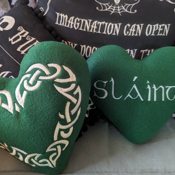 Celtic Irish St Patrick's Day Valentines Green and White Heart Plush ...