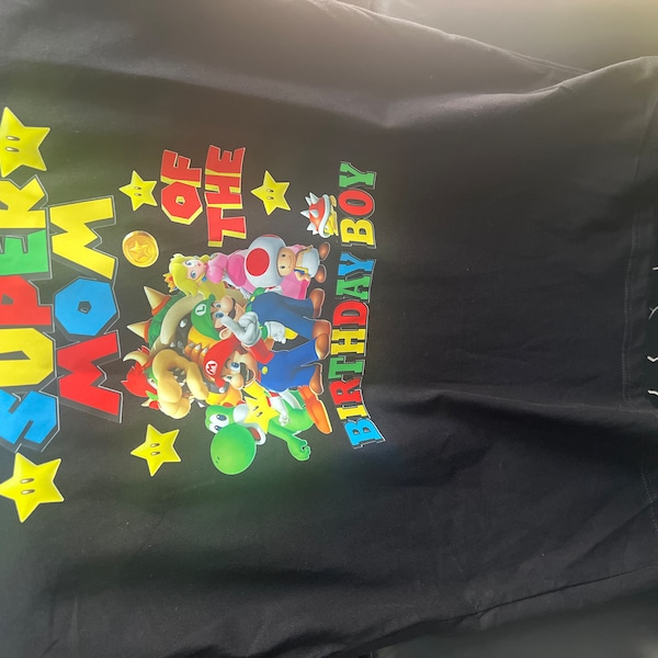 Personalized Super Mario Birthday Shirt, Custom Mario Bros Birthday ...