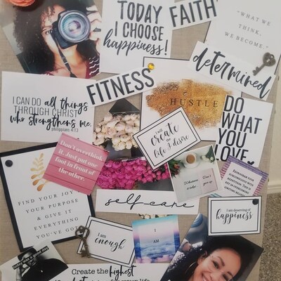 Vision Board Quote Cards 32 3x3 Printable Affirmations Instant Download ...