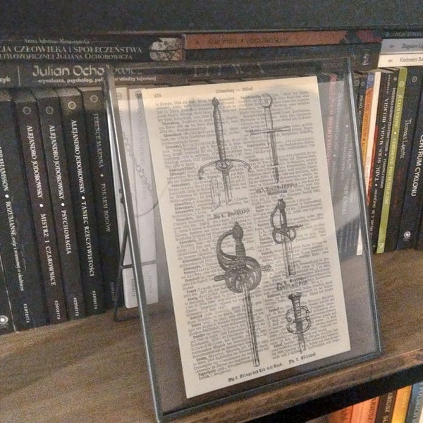 Knight and Dragon, Dictionary Print, Literary Gifts, Old Book Pages ...