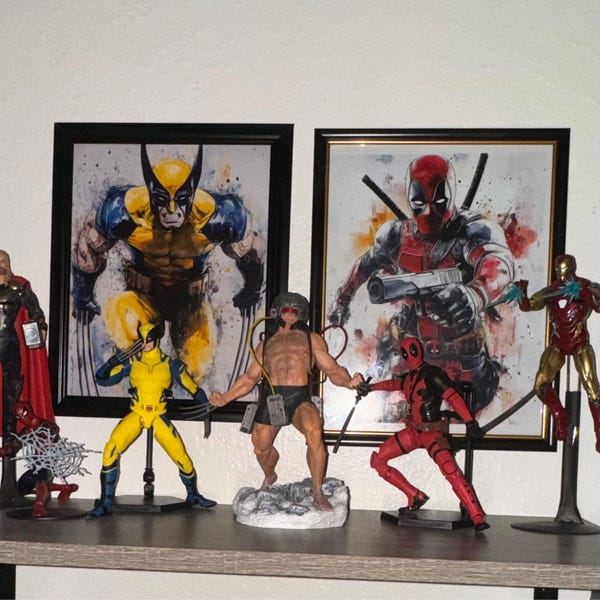 6 Watercolor Dripping Art Superheroes, Watercolor Illustration ...