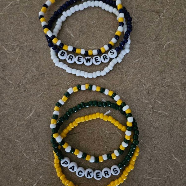 Sports Team Bracelet / Team Colors / Beaded Bracelet / School Team ...