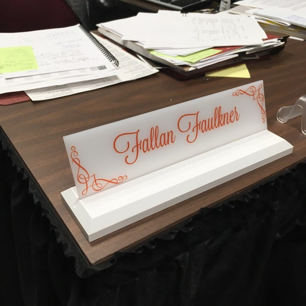 Desk Name Plate Office Supply Personalized Secretary Sign Gift Custom ...