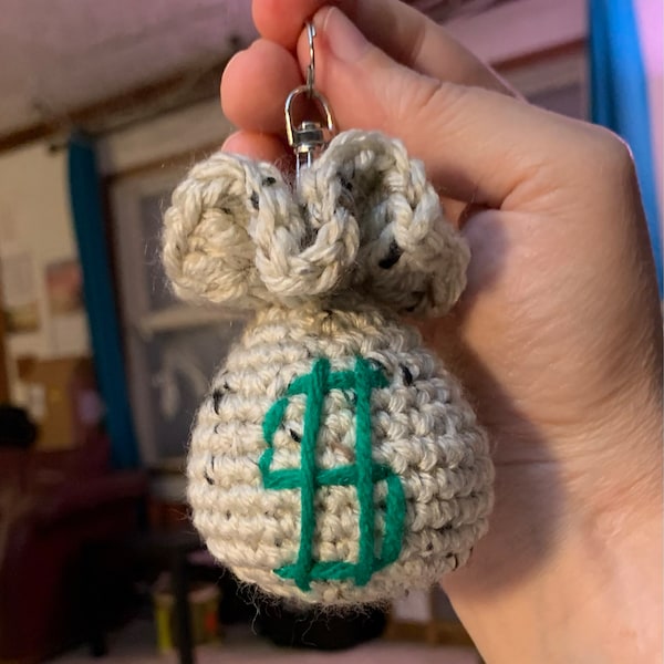 Dollar Sign Money Bag Crochet Pattern Money Sack Amigurumi Keychain ...