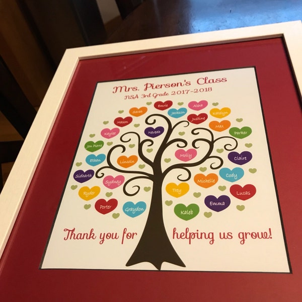 Printable DIGITAL FILE TEACHER Tree, Printable, Personalized Class ...