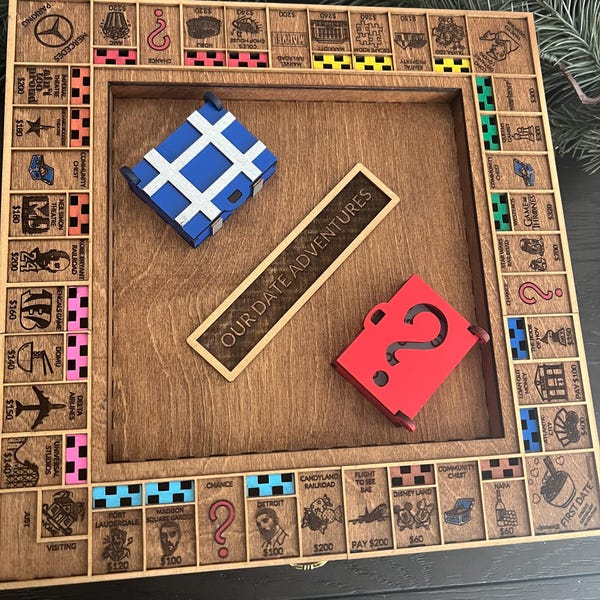 FULLY Personalised Customopoly Wooden Board Game With Turntable, Bank ...