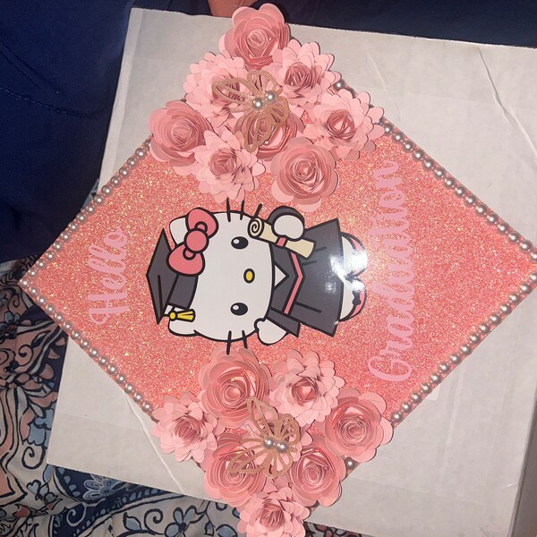 Pink Gold Graduation Cap Topper, Custom Grad Cap, Nurse Grad Cap ...
