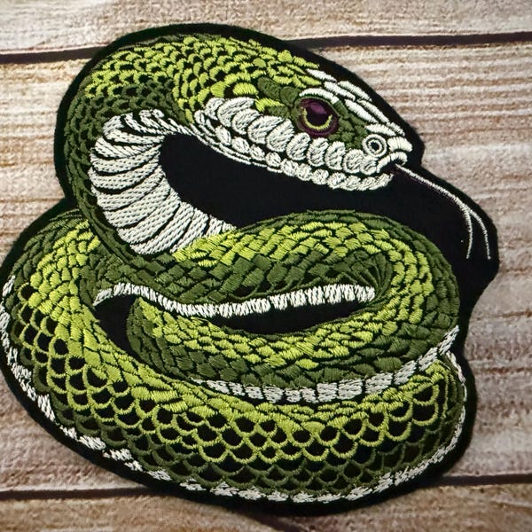 Realistic Snake Embroidery Design – Coiled Serpent Pattern for Wildlife ...