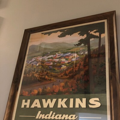 Hawkins Indiana Retro Vintage Travel Poster - Etsy