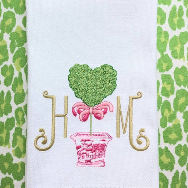 Chinoiserie Heart Topiary Tree Embroidery Design - Machine Embroidery ...