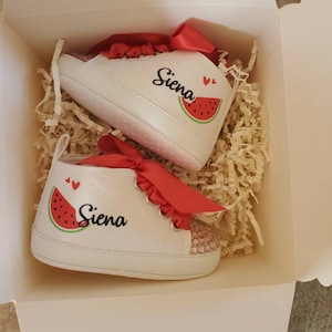 One in a Melon First Birthday, Baby Girl Booties,sweet One Shoes,one in ...