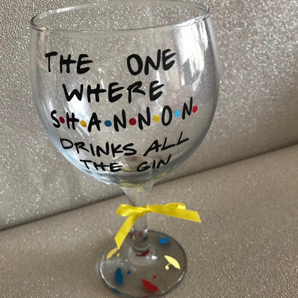 Friends Gift, Gin Glass, Personalised Gin Glass, Sister Gift, Gift for ...