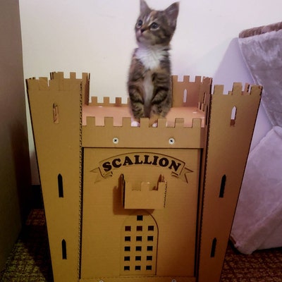 Cat's Fortress Cardboard Cat House - Etsy