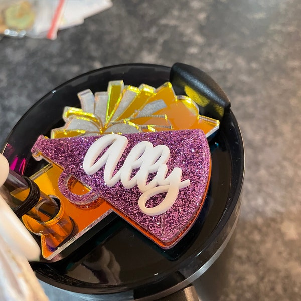 Cheer Stanley Name Plates Lid Toppers Cup Accessories Personalized ...