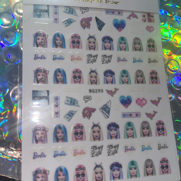 BAR B Nail Art Decals Stickers - Etsy