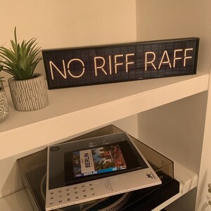 No Riff Raff Framed Neon Style Font Print Metal Sign - Etsy UK