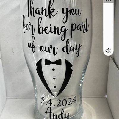 Personalised Pint Glass / Best Man Glass / Groomsman Gift / Wedding ...