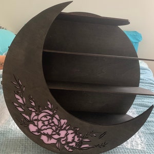 Wooden Moon Wall Shelf, Custom Made Moon Shelf, Crescent Moon Shelf ...