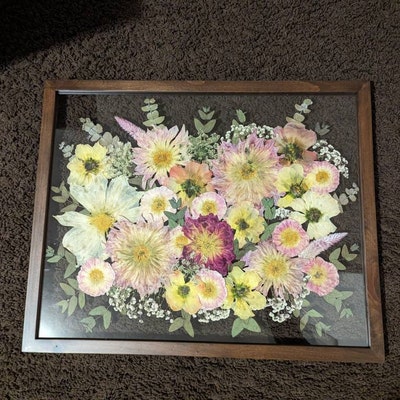 11x14 Custom Floral Shadow Box Wedding Flower Shadow Box Funeral ...